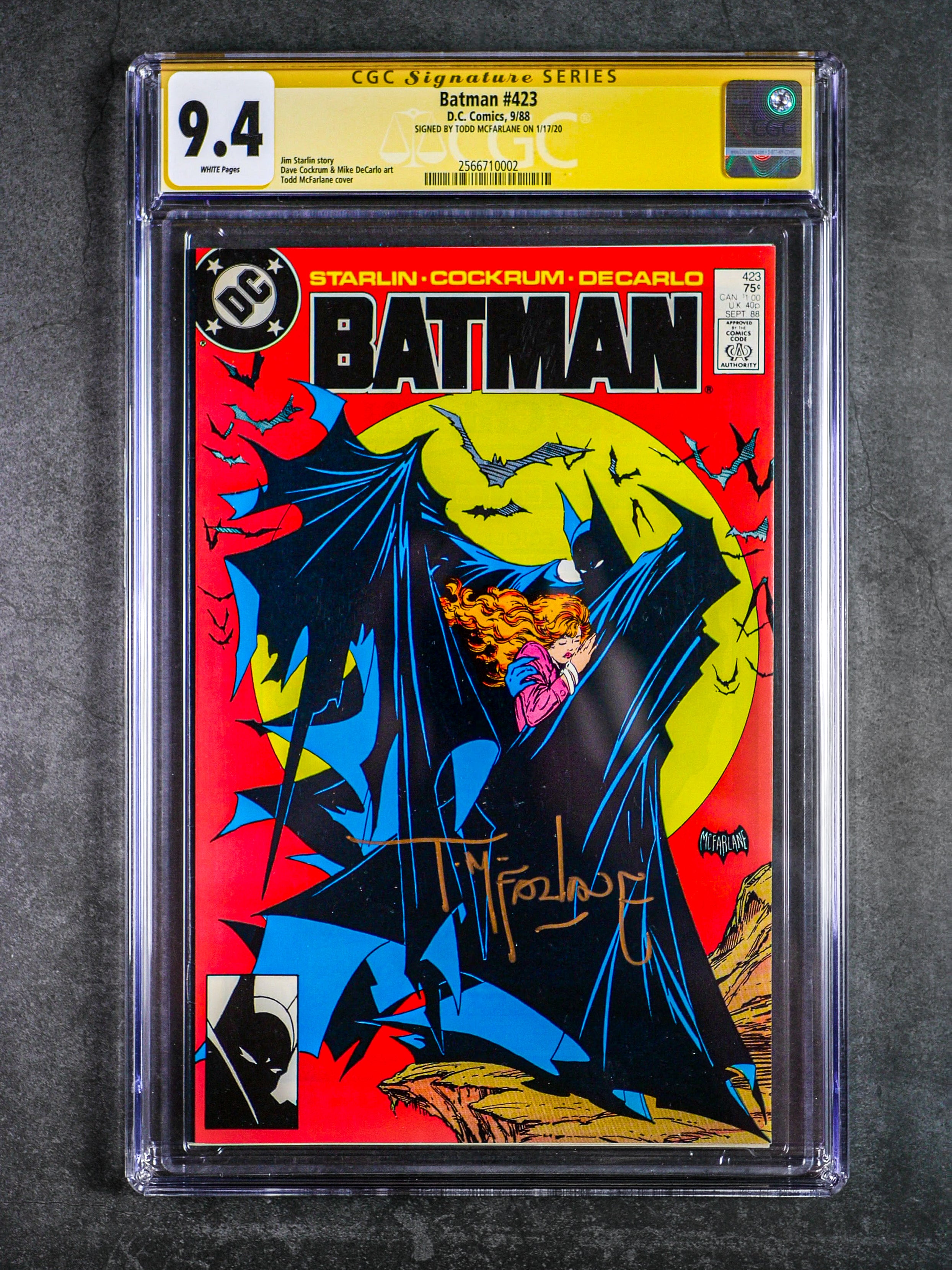 Batman #423 1ST PRINT CGC 9.4 Todd McFarlane Signature Series